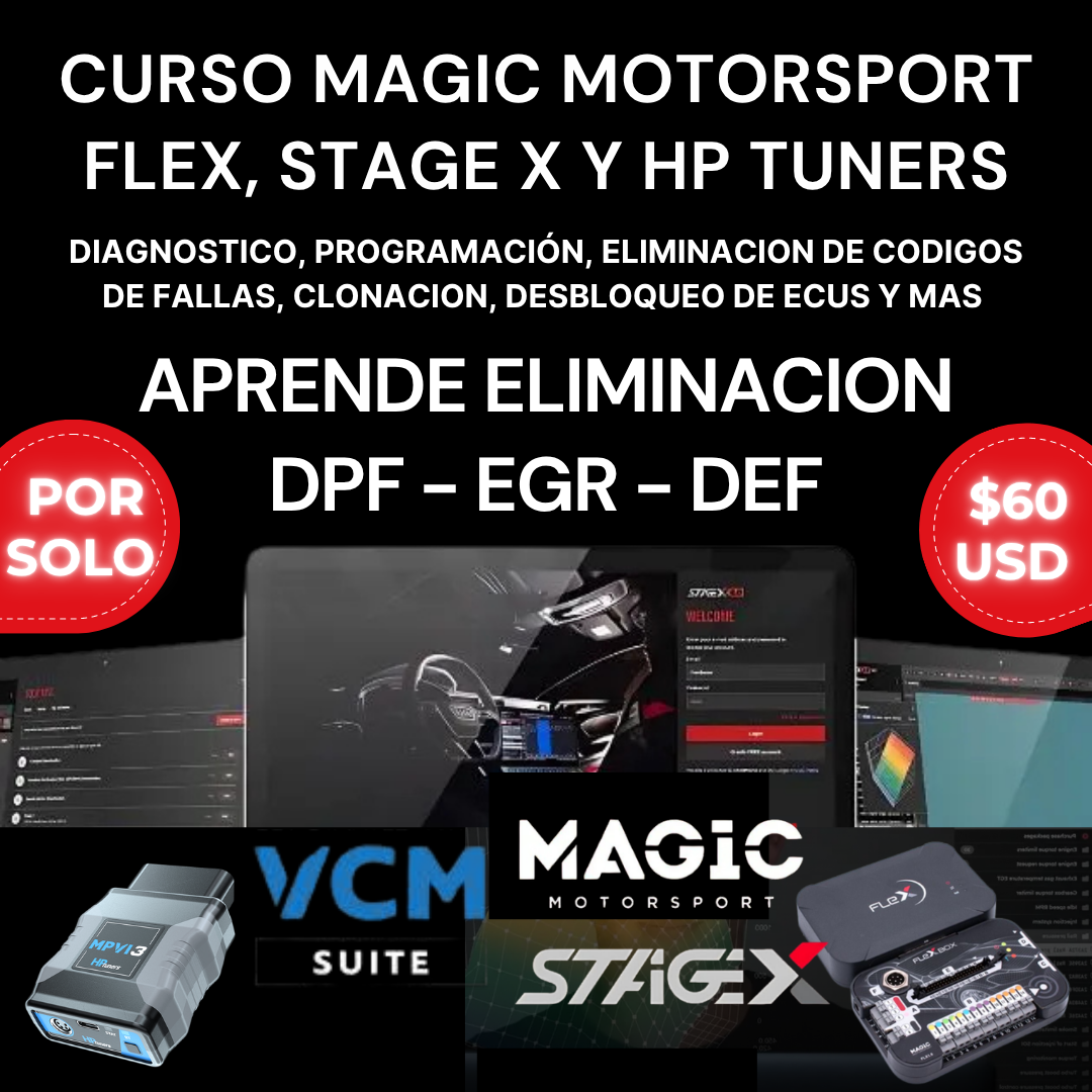 Curso Magic Motorsport Flex, Stage X y Hp tuners
